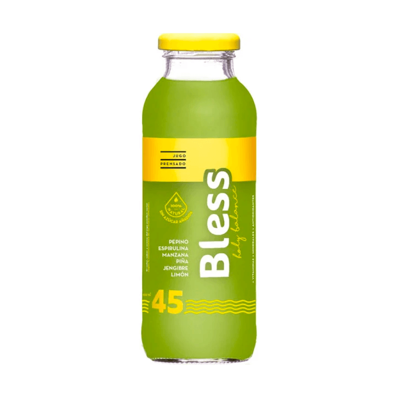 JUGO PRENSADO 45 DE PEPINO PIÑA ESPIRULINA MANZANA JENGIBRE 300 ML